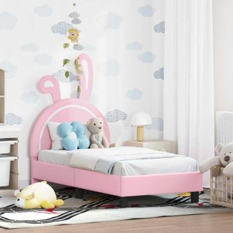 vidaXL vidaXL Cadre de lit pour tout-petit avec t&ecirc;te de lit Rose 70 x 140 cm