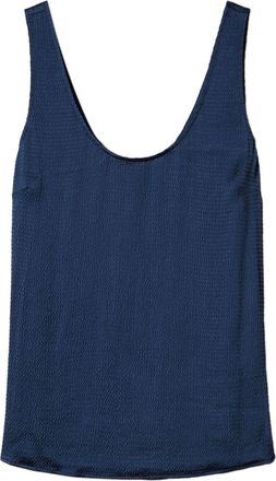 Twin-Set Seersucker-Tanktop aus Satin - Blau