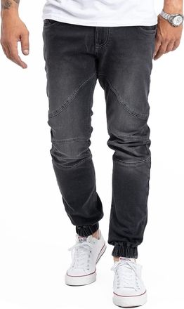 Rock Creek Herren Jeans Tapered Fit Stretch Jeans M&auml;nnerhose Herrenjeans Denim Hosen Herrenhose Joggerjeans Stonewashed RC-2188 Dunkelgrau W40 L30