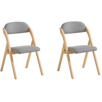 SoBuy SoBuy Esszimmerstuhl Set von 2 Klappst&uuml;hle aus Holz gepolstert ergonomisch - Kompakter K&uuml;chen- und B&uuml;rostuhl f&uuml;r Esszimmer oder Wohnzimmer, f&uuml;r