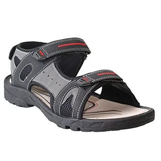 PDQ Sandales de Sport &agrave; Scratch - Homme (46 EUR) (Noir/Gris)