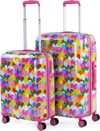 Agatha Ruiz De La Prada Leicht Koffer Set Polycarbonat Reisekoffer Set f&uuml;r Flugreisen - Dauerhaft Hartschalenkoffer Set - Kofferset Hartschale mit TSA Kombinationsschloss - R