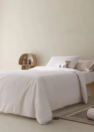 Mango Housse de couette percale de coton caurs lit 90 cm nude - Home - Lit 90 cm - MANGO HOME