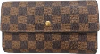 Louis Vuitton unisex, Pre-owned, Brun, Taille: ONE Size Portefeuille en tissu vintage Pre-owned