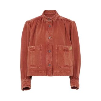 Chlo&eacute; High-Neck Gathered Jacket - - Jackets - Damen - Orange - M