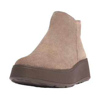 FitFlop Fit Flop - F-Mode Stiefeletten f&uuml;r Damen, Wildleder, flach geformter Absatz (Grau)