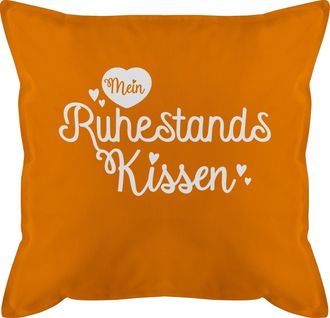 Shirtracer 50x50 - Rentner - Mein Ruhestands Kissen - 50 x 50 cm - Orange - geschenk zum eintritt in die rente rentnerkissen retirement ruhestand schmusekissen f