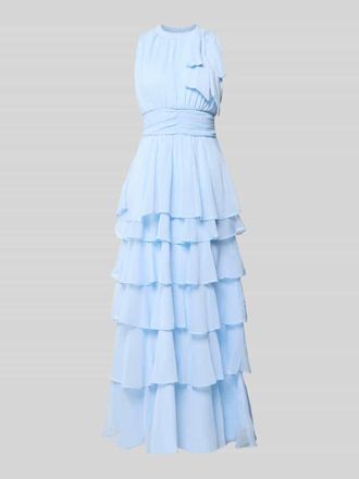 Neo Noir Abendkleid mit Volantsaum Modell MARLI