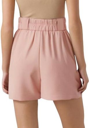 Generic Short d&eacute;t&eacute; tendance pour femme - Taille haute &eacute;lastique - Fente lat&eacute;rale - Costume d&eacute;contract&eacute; - Short de travail avec poches, Rouge, XXL