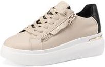 Queen Helena Baskets en Cuir Platform Baskets Casual Femmes QH8003, Qh8004 Beige, 38 EU