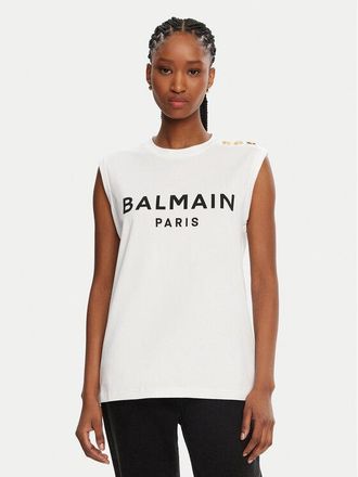 Balmain Top CF1ED001BB02 Weiß Relaxed Fit