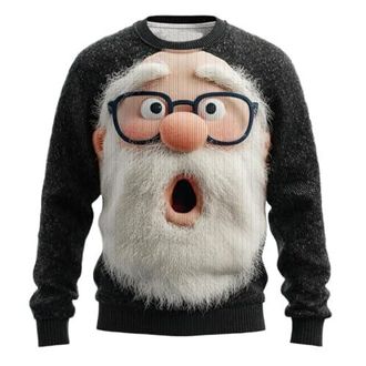 Generic Sweats pour homme en tricot côtelé, imprimé graphique 3D, col rond, décontracté, vacances, pull à manches longues, sweat-shirt décontracté à manches l