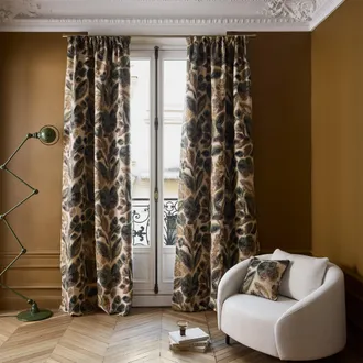 Madura Rideau &Agrave; Galon Fronceur Hectoria Beige et tons dautomne - MULTICOLORE