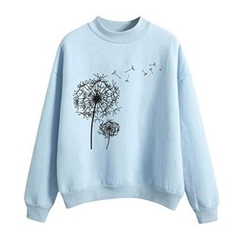 Generic Sweat-shirt pour femme - Imprim&eacute; graphique - Haut surdimensionn&eacute; - Col rond - Manches longues - Automne - Hiver - D&eacute;contract&eacute; - Confortable - Tendance