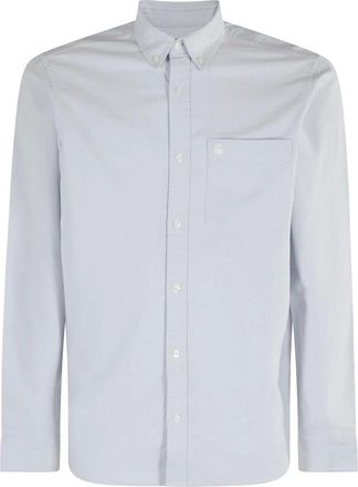 Carhartt Work in Progress Homme, Chemises, Bleu, Taille: XL L/S C-Logo Shirt