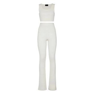 Philipp Plein Femme, Combinaisons et Ensembles, Beige, Taille: 40 FR Knit Set Signature