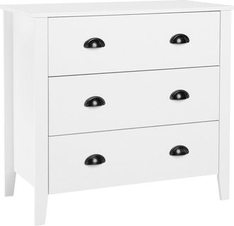 Beliani Kommode Weiss 3 Schubladen Sideboard Donovan