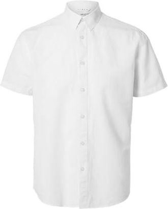 Selected Slhreg-New Linen Shirt SS Noos Chemise à Manches Courtes, Blanc, XL
