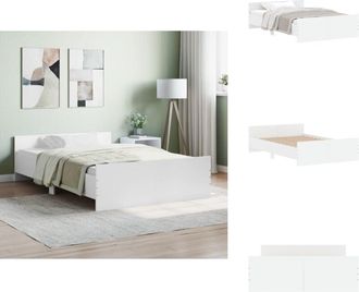 vidaXL Vidaxl - Cadre de lit sans matelas blanc 120x190 cm - Cadre De Lit - Lit Double - Lit Blanc - Lit Design - Literie