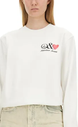 Moschino Logo Cotton Sweatshirt - White