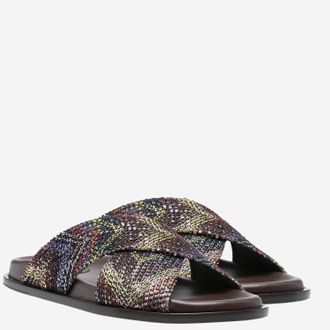 Missoni Womens Sandals Crossed Sequin Multicolour Viscose