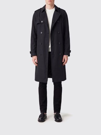 HUGO BOSS Zweireihiger Baumwoll-Trenchcoat in Kniel&auml;nge mit G&uuml;rtel und Schulterklappen