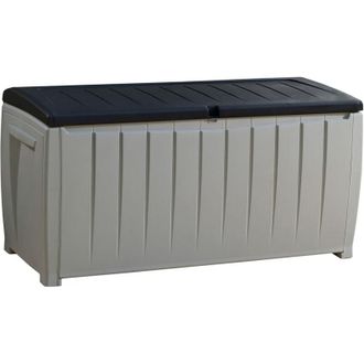 Keter Novel Aufbewahrungsbox - 124x55x62.5cm - 340 Liter Fassungsverm&ouml;gen - Kunststoff - Schwarz - geeignet f&uuml;r 2 Personen zum Sitzen (max. 220kg) - Keter