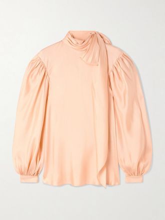 Gucci Schluppenbluse Aus Seiden-twill Mit Raffungen - Pink