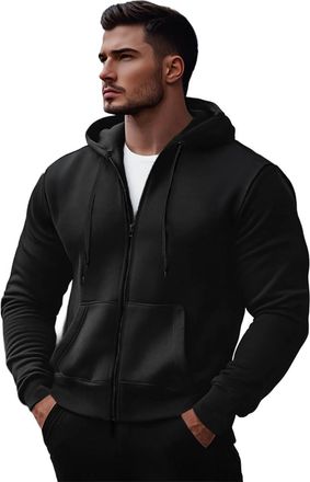 OZONEE Herren Hoodie Sweatjacke Kapuzenpullover Sweatshirt Farbvarianten Kapuzenjacke Kapuzenpulli mit Rei&szlig;verschluss Langarm Sport Style Casual Fitness Trai