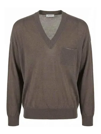 PESERICO Pull Col Rond - Marron