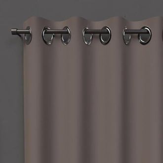 Soleil d'Ocre Soleil dOcre Blackout Rideau Bei Ösen alle Polyester Braun 135x180 cm