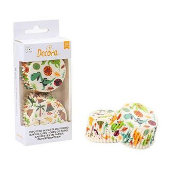 Decora 0339830 PAPIERFÖRMCHEN DINOSAURIER 50 X 32 MM 36ST, Weiß