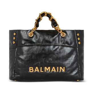 Balmain Femme, Sacs, Noir, Taille: ONE Size Sac cabas en cuir souple froiss&eacute; 1945