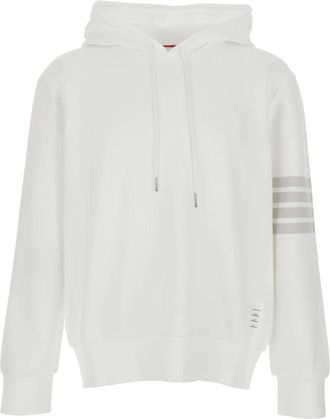 Thom Browne Homme, Sweatshirts et sweats &agrave; capuche, Blanc, Taille: XL Solid Loopback 4-Bar Sweat &agrave; capuche