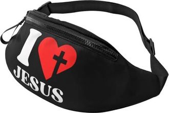 Generic JAime J&eacute;sus-Christ Sac &Agrave; Bandouli&egrave;re Unisexe Sac De Voyage R&eacute;glable Sacoche Ceinture Pour Sorties Vacances Voyages 14X35Cm