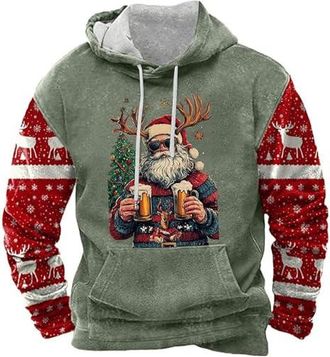 Generic Sweatshirts de No&euml;l pour hommes - Sweatshirts graphiques vintage de No&euml;l - Manches raglan de cowboy occidental - Pulls hauts - Cadeaux de f&ecirc;te de vaca