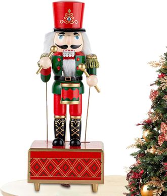 Generic Nussknacker Musikbox,Holze Nussknacker Musikdose Deko,Deko Kunsthandwerk Für Weihnachts Sammler Liebhaber Kinder Jugendliche Erwachsene | Wohnaccessoi