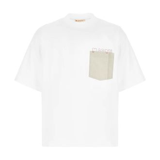 Marni Homme, Tops, Blanc, Taille: XL T-Shirt