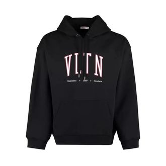 Valentino Schwarzer Baumwollpullover - - Sweatshirts & Hoodies - Herren - Schwarzk - S
