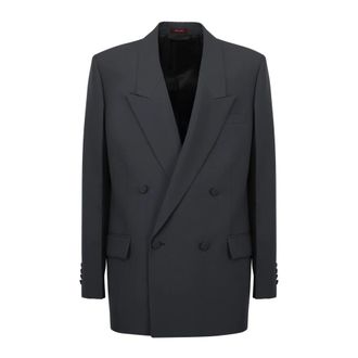Gucci Doppelreihige Technische Panama Jacke - - Jackets - Herren - Grau - XL