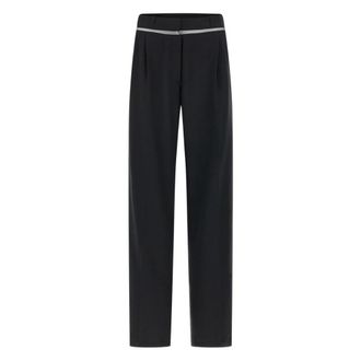 Nensi Dojaka Schwarze Hose mit T&uuml;ll-Eins&auml;tzen - - Trousers - Damen - Schwarzk - S