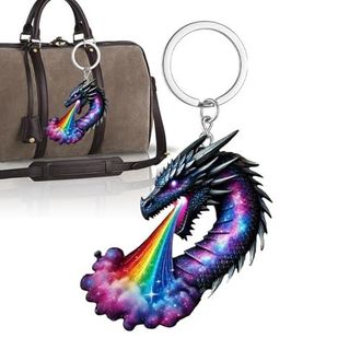 Generic Porte-cl&eacute;s dr&ocirc;le en forme de dragon - Accessoire de porte-cl&eacute;s motif dragons respirants, figurine de collection, article souvenir | Pour femme, famill