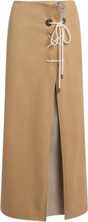 Moschino Femme, Jupes, Beige, Taille: 34 FR Jupe Crayon en Gabardine de Coton