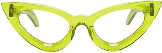 Kuboraum Femme, Accessoires, Vert, Taille: ONE Size Maske Y3 Slim Cat Eye Lunettes de soleil
