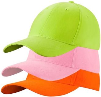 4sold Lot de 3 casquettes de baseball pour homme et femme, 100 % coton, casquette de baseball, de sport, décontractée, unie, style polo classique, taille un