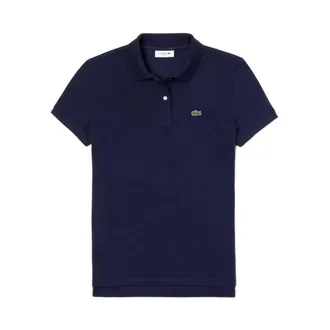 Lacoste Femme, Tops, Bleu, Taille: 38 FR Polo Bleu Patch Crocodile Casual