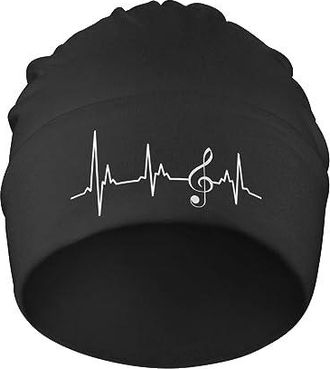 Generic Femme Homme Hiver Chapeaux Notes De Musique Amusantes en Cl&eacute; De Coeur Bonnets Tricot&eacute; Doux Bonnet dhiver Classique Bonnet &Agrave; Revers pour Ski Cyclisme P