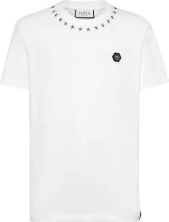Philipp Plein Homme, Tops, Blanc, Taille: 2XL T-Shirt Col Rond