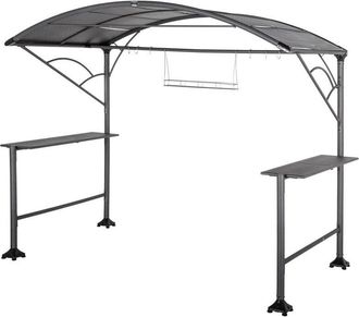 Hesperide Abri à barbecue Neiba graphite 2,96x1,5m en acier traité époxy - Hespéride
