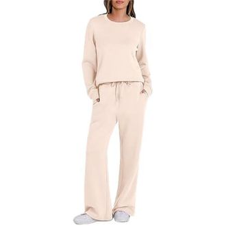 Generic Surv&ecirc;tement baggy pour femme - 2 pi&egrave;ces - Col rond - Sweatshirt et pantalon avec poches et cordon de serrage - Manches longues - V&ecirc;tement dint&eacute;rieur -